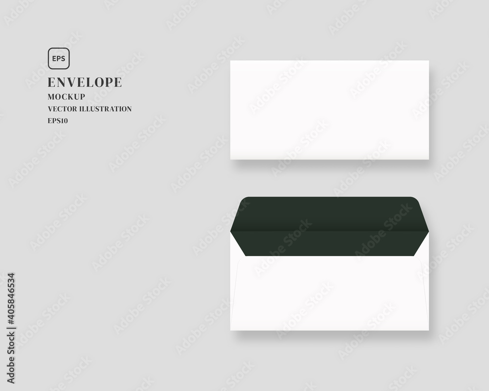 Set of blank realistic envelopes. Blank realistic envelope front and ...