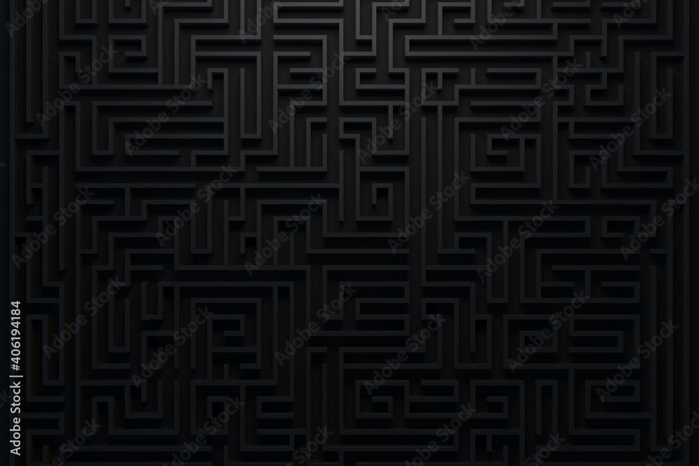 Dark maze top view. Elegant geometric pattern background. Business ...