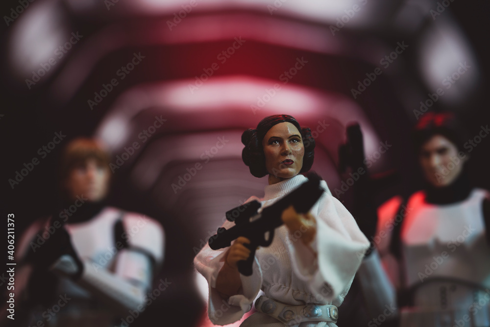 NEW YORK USA, JAN 20 2021: recreation of scene from Star Wars A New ...