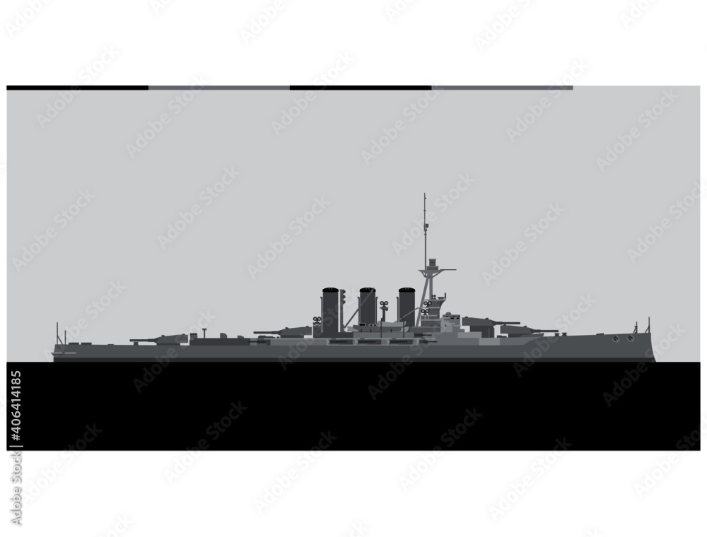 HMS Tiger. Royal navy battlecruiser. Vector image for illustrations and ...
