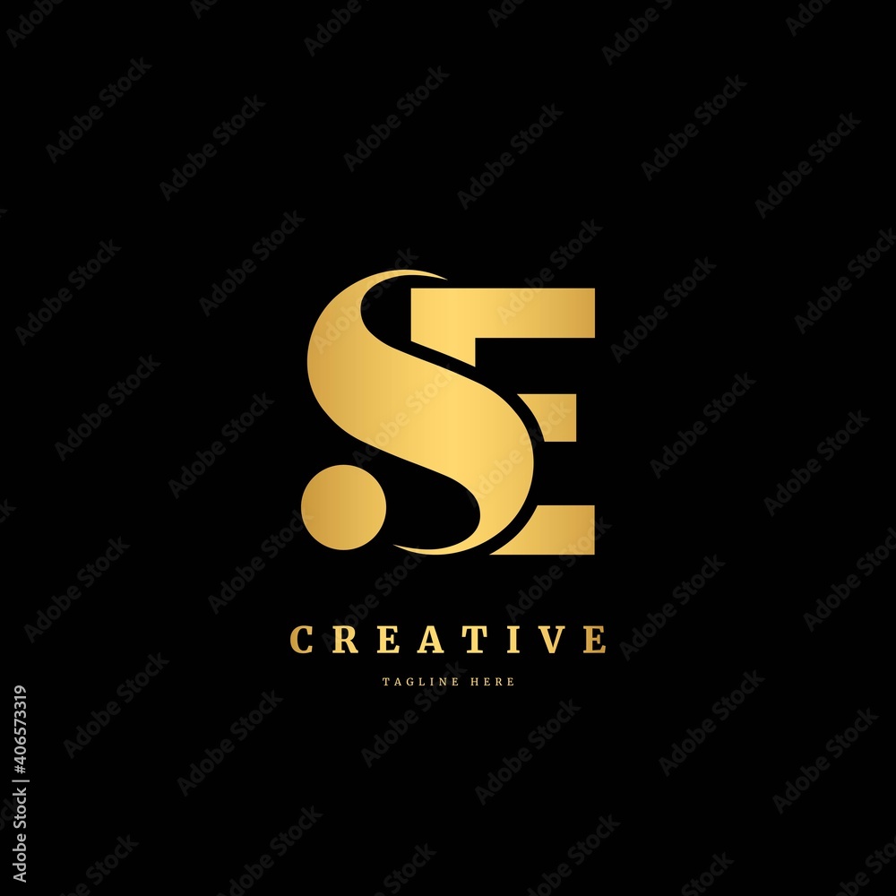 Initial letter SE logotype. Monogram logo design template. Minimalis ...