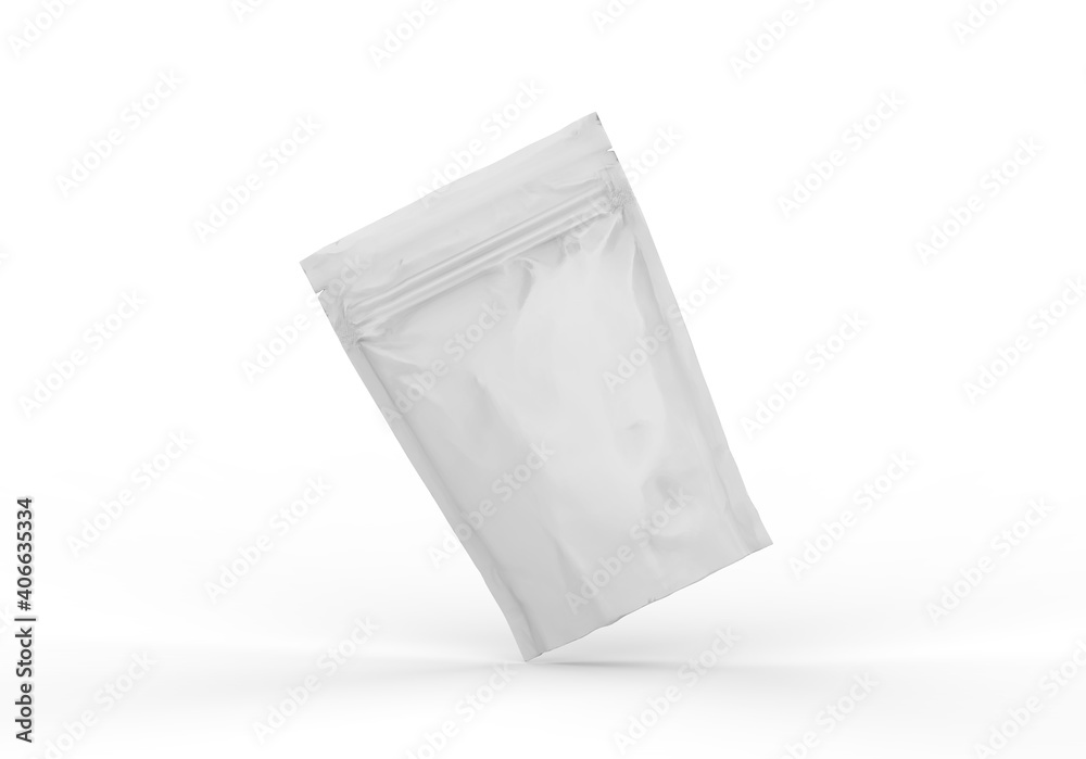 White blank foil food doy pack stand up pouch bag packaging with zipper ...