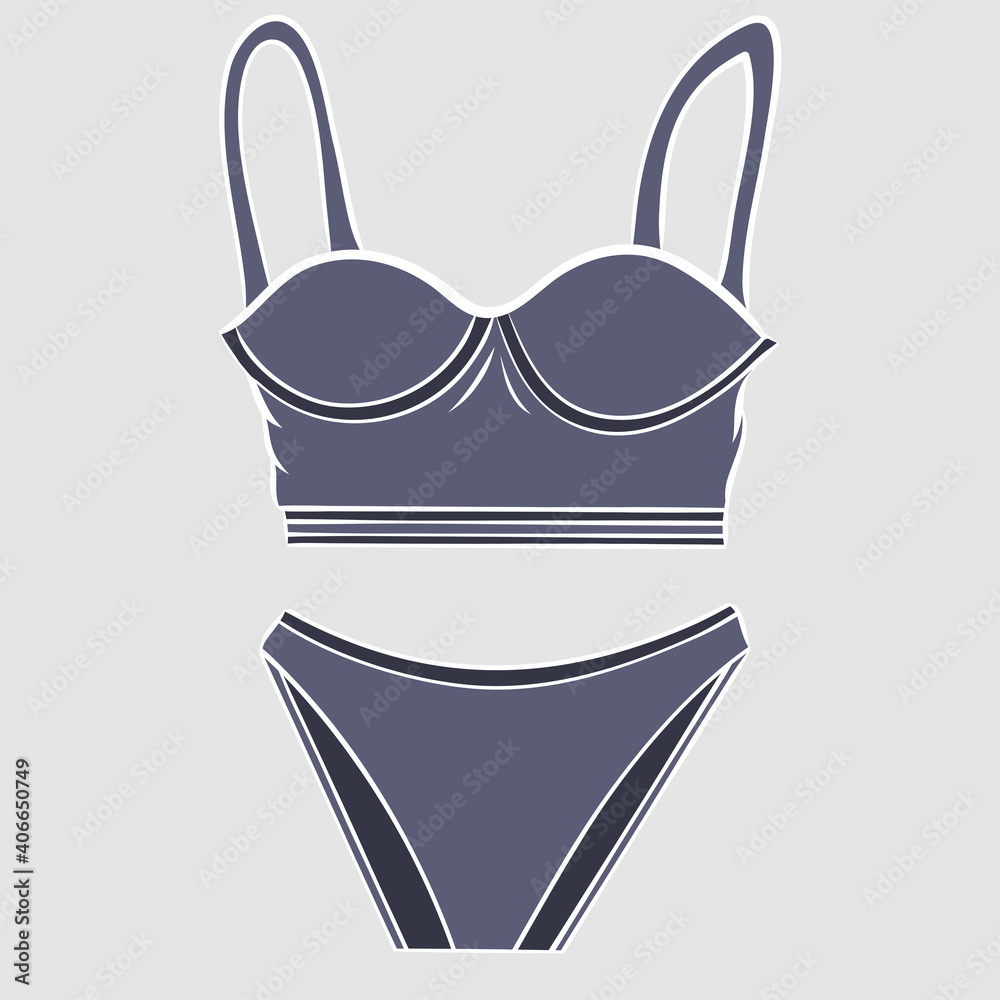 Lingerie. Sleepwear. Graphic flat cartoon drawing. Drawn by hand. White ...