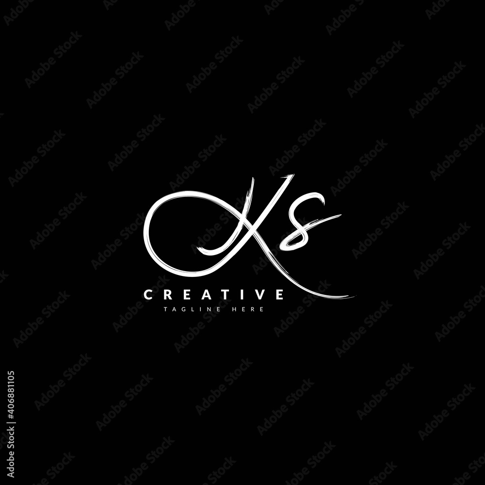 Initial KS handwritten signature logotype. Typography for company and ...