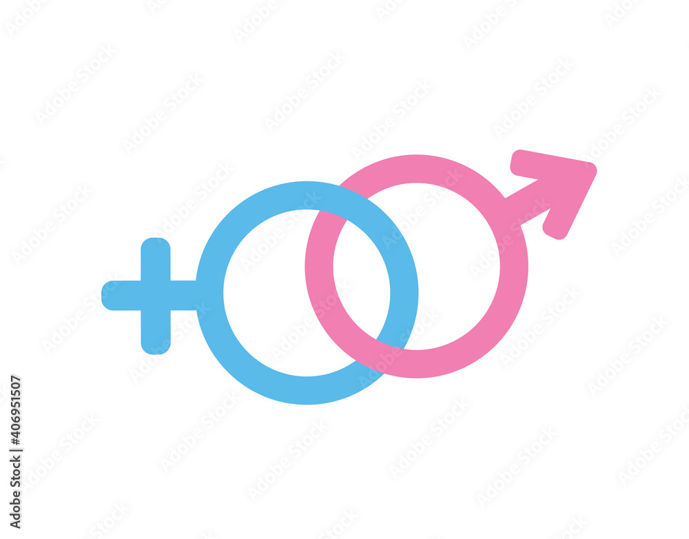 Female and male gender arrow sign man and woman vector image Stock ...