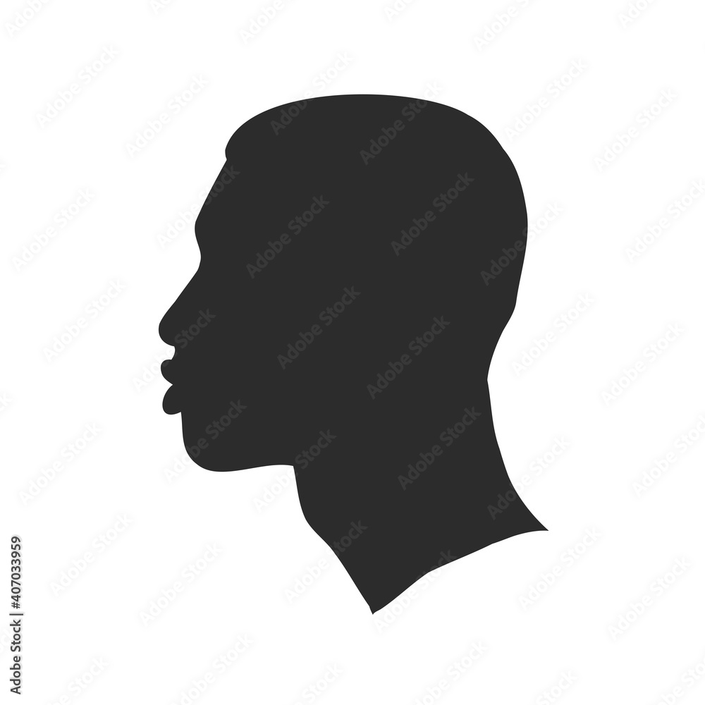 Vector de Stock Outline side profile of a human male head. male profile ...