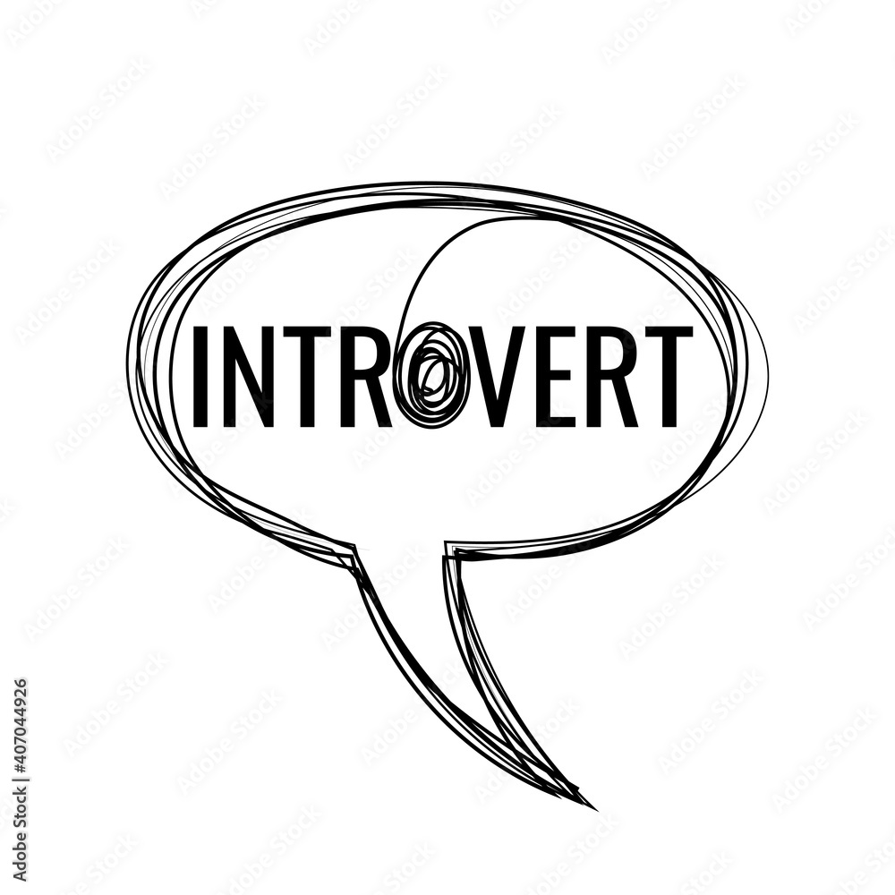 Introvert continuous line flat speech bubble in enclosed circle doodle ...