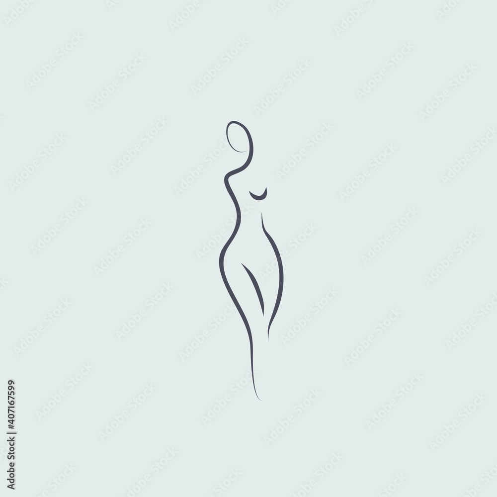 female shape logo design line art Stock Vector | Adobe Stock