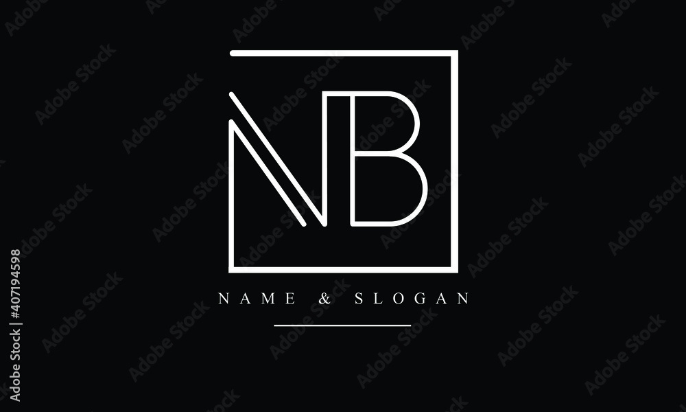 Vector de Stock NB, BN, N, B abstract letters logo monogram | Adobe Stock