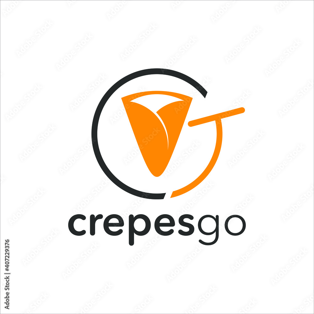 Crepe Logo Design food shop industry illustration label template sweet ...