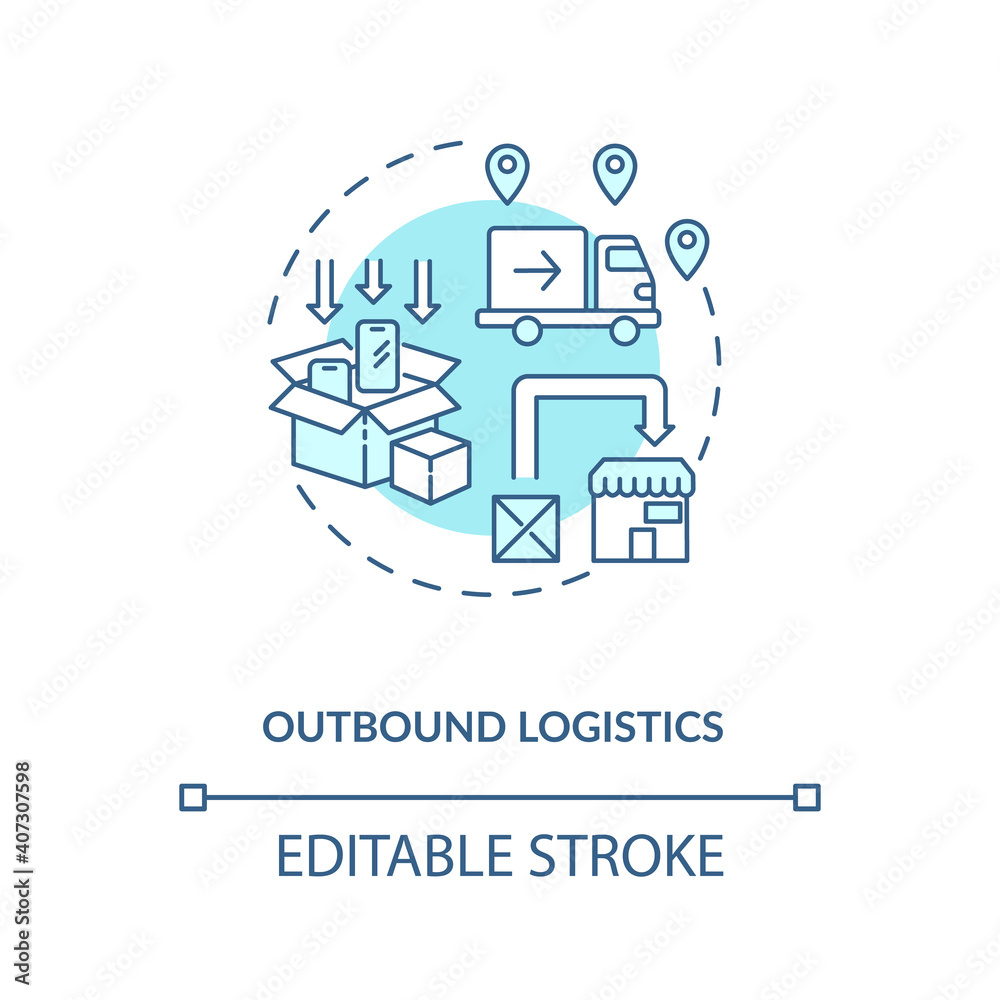 Vector de Stock Outbound logstics concept icon. Company budget ...