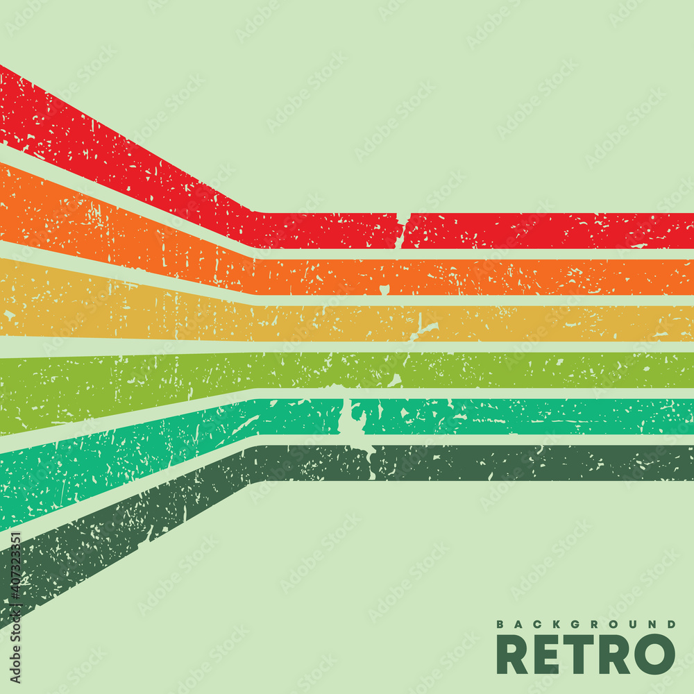Vintage grunge texture background with color retro stripes. Vector ...
