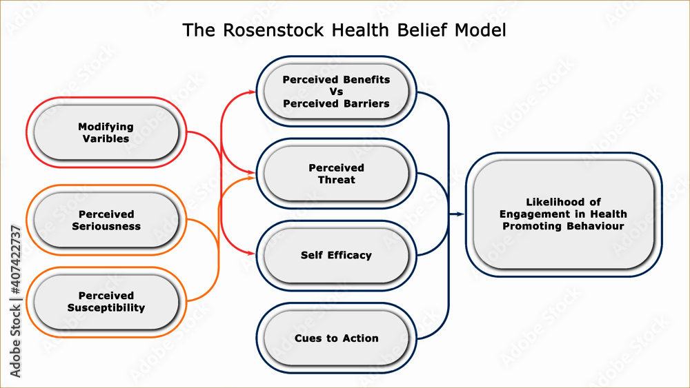 Rosenstock health belief model diagram. Stock Vector | Adobe Stock
