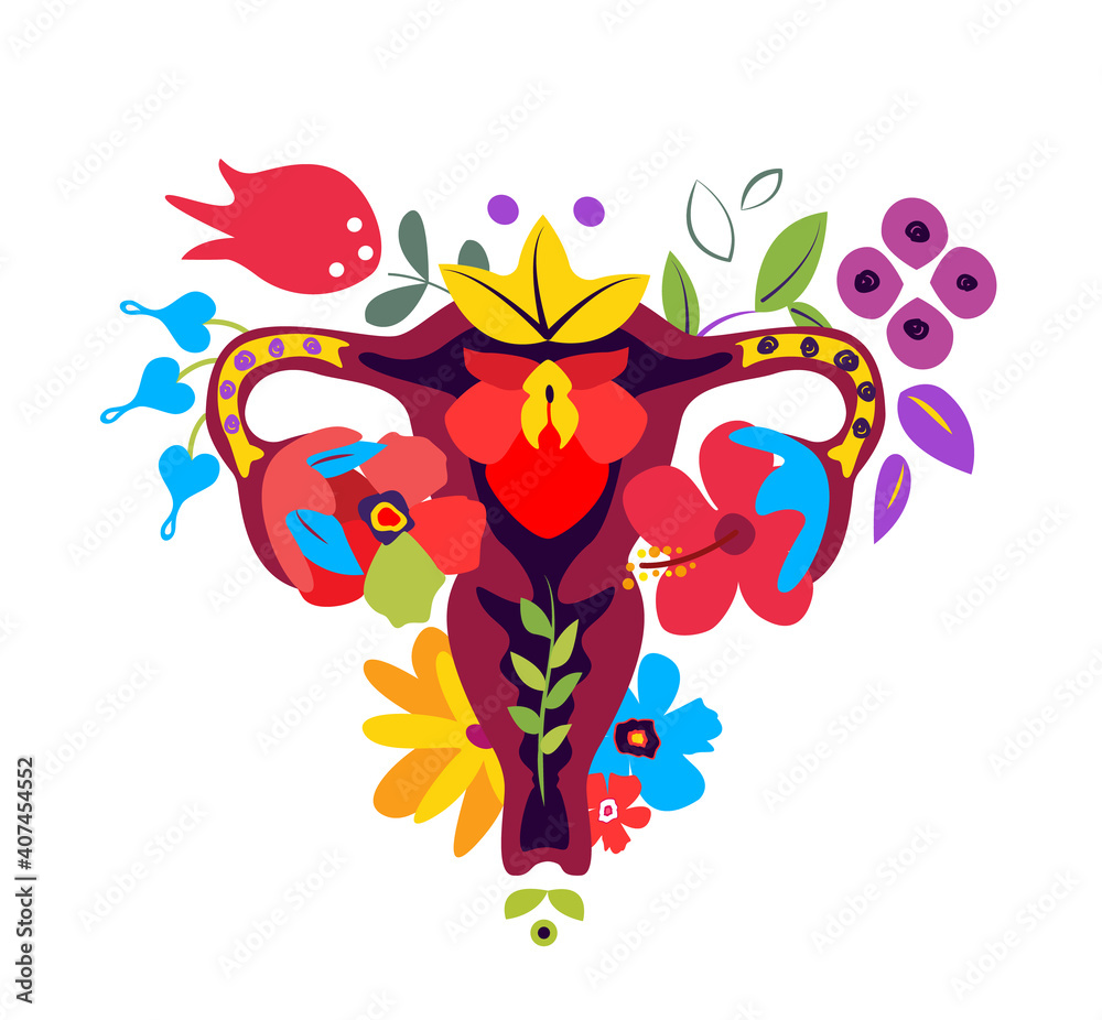 Beautiful Female Reproductive System,Flowers.Floral Feminine Gynecology ...