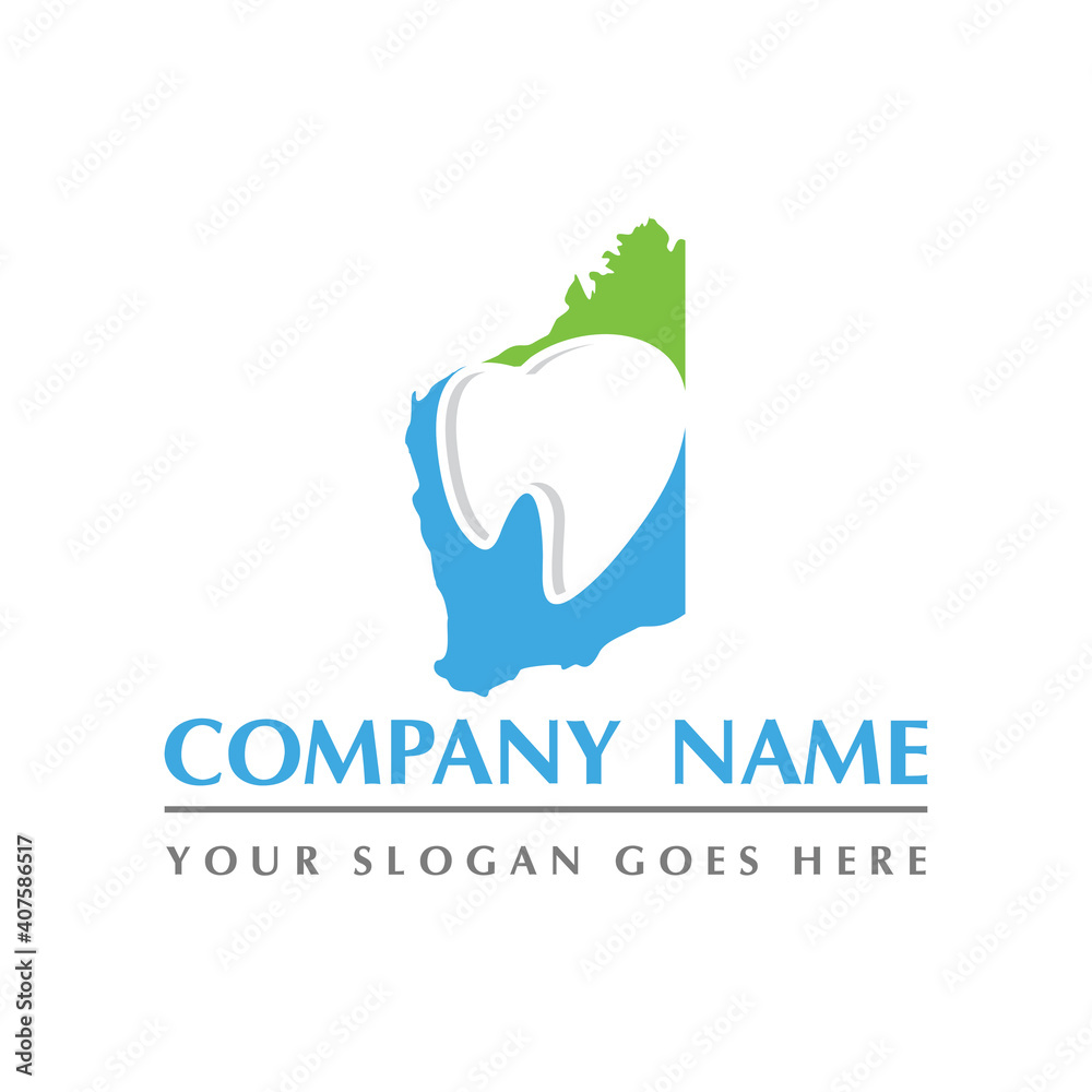 western australia map and teeth dental care symbol logo vector Stock ...