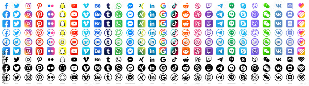 Vector de Stock Recke, Germany - January 22, 2021: Social media icons ...