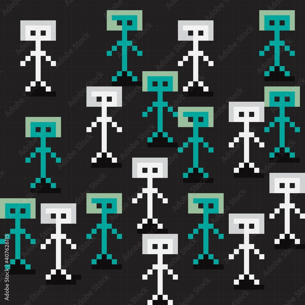 Future generation pixel art. Characters pixel art. Robot picture ...