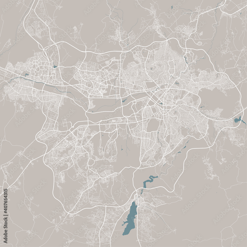 Vector de Stock Detailed map of Ankara city, linear print map ...