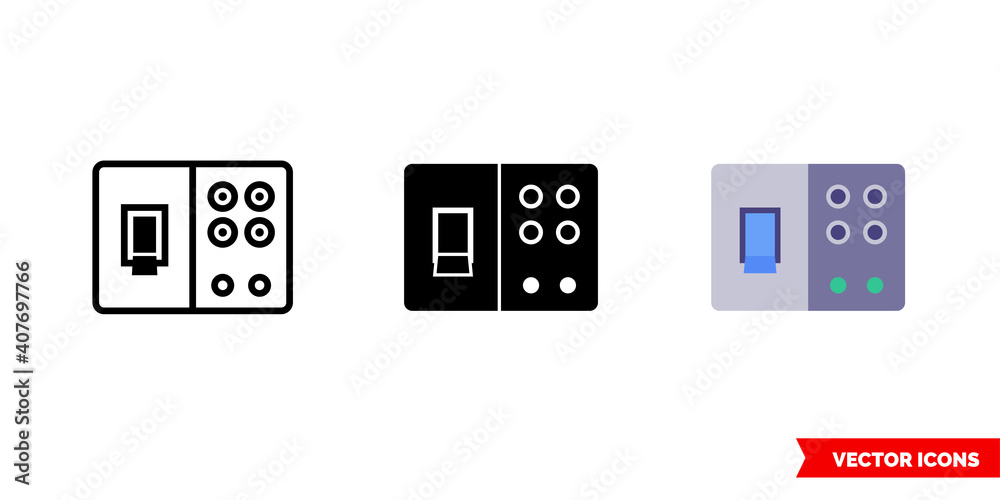 Switchboard icon of 3 types color, black and white, outline. Isolated ...