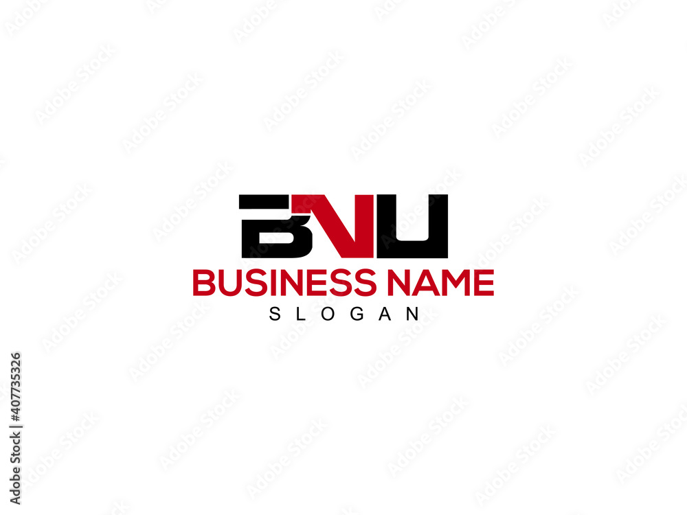 Letter BNU, BNU Logo Icon For Business Stock Vector | Adobe Stock