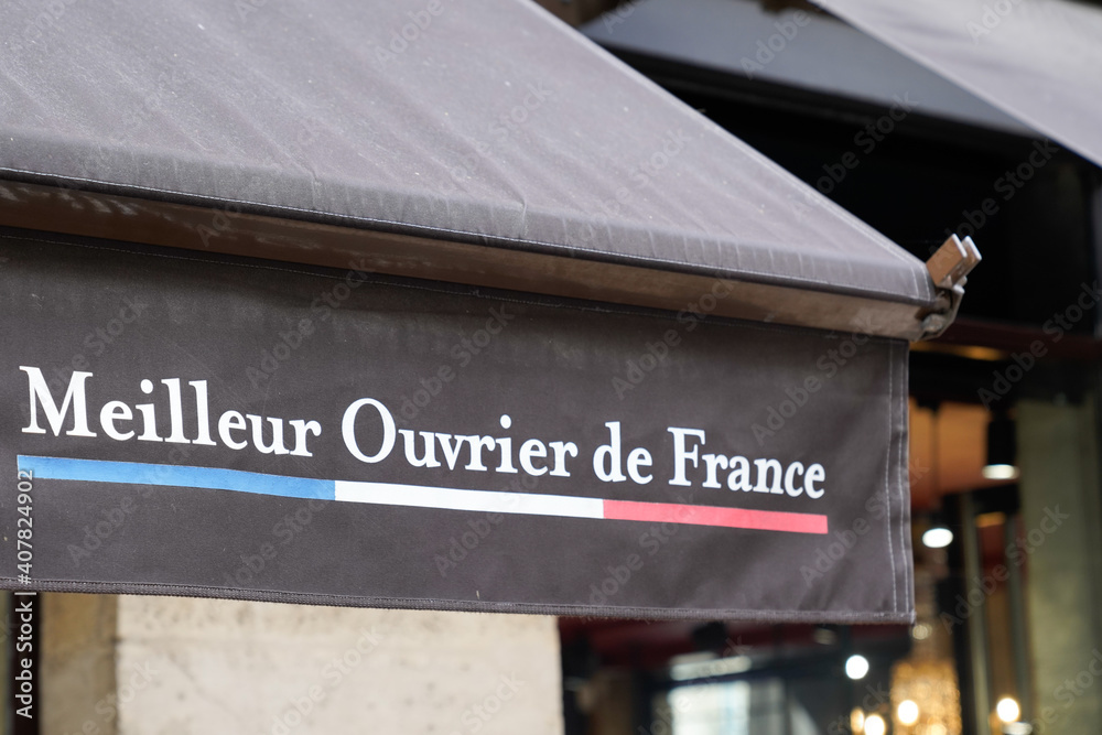 Meilleur Ouvrier de France text french logo and brand sign of MOF ...