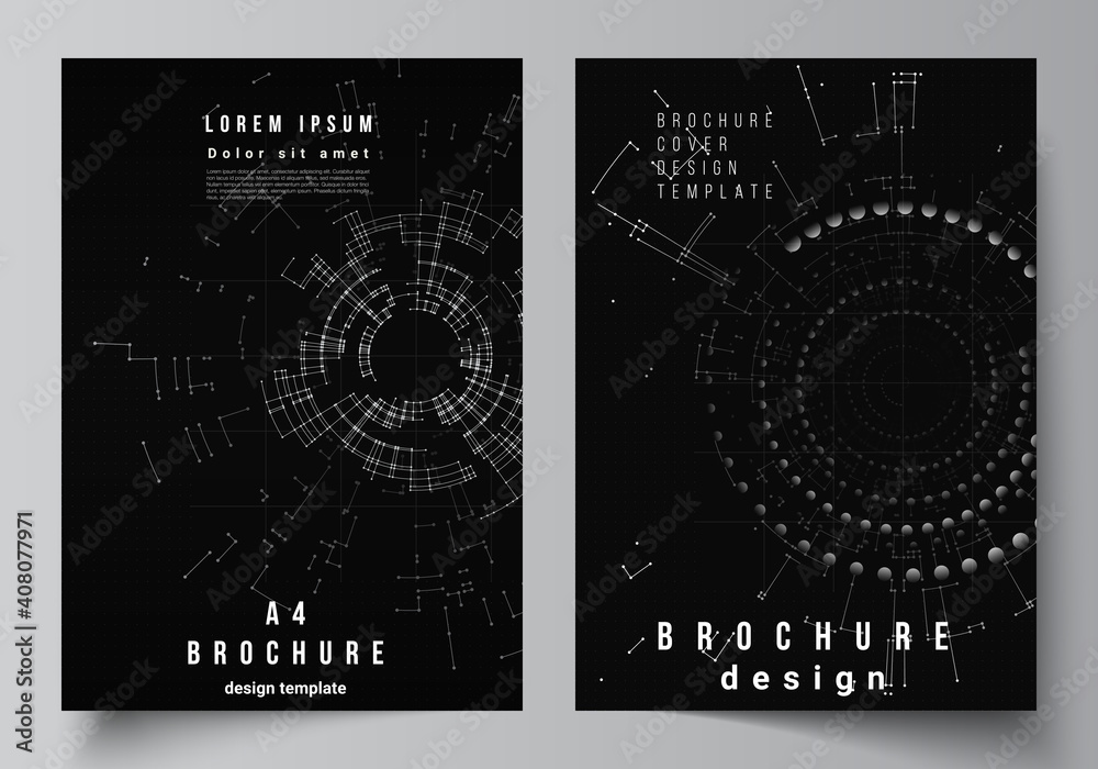 Vector layout of A4 cover design templates for brochure, flyer layout ...