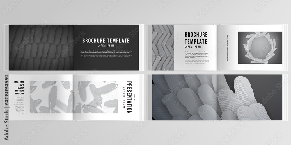 Vector layouts of horizontal presentation design templates for ...