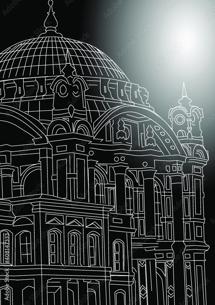 Ottoman bordure pattern, ancient historical drawing, Middle Eastern ...