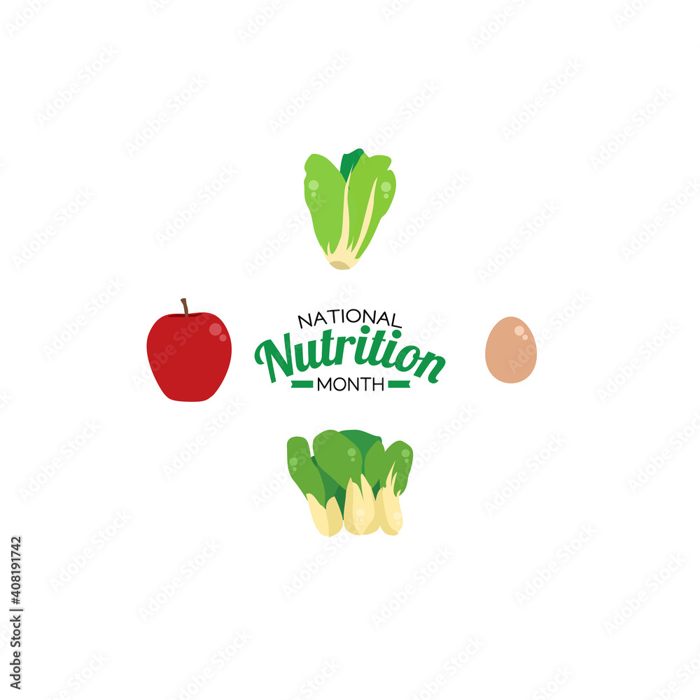 vector graphic of national nutrition month good for national nutrition ...
