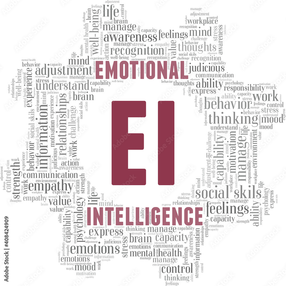 Emotional intelligence vector illustration word cloud isolated on a ...