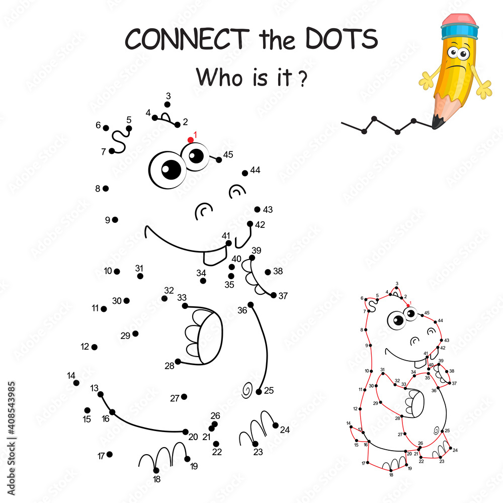 Image vectorielle Stock Connect the dots by numbers to draw the animal ...