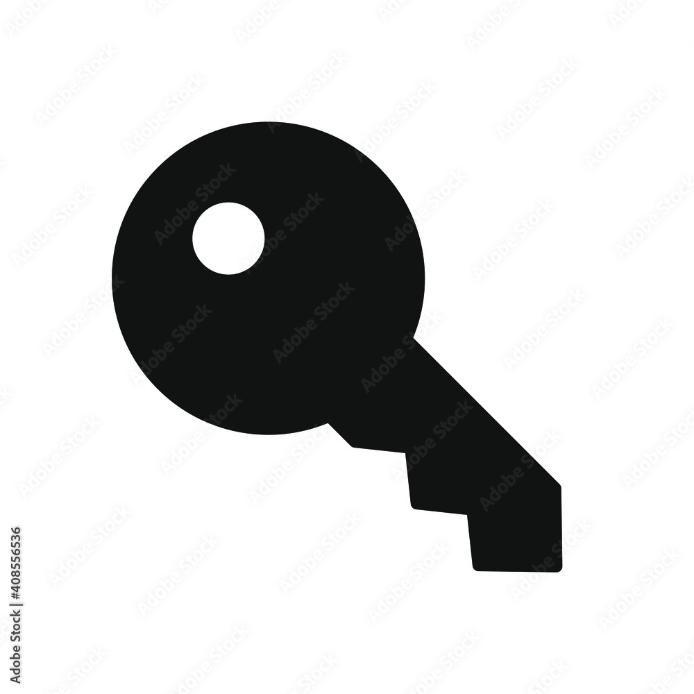 Key icon symbol. Security access logo. Simple flat shape safety sign ...