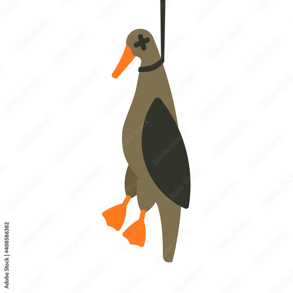 Dead duck cartoon icon. Clipart image isolated on white background ...