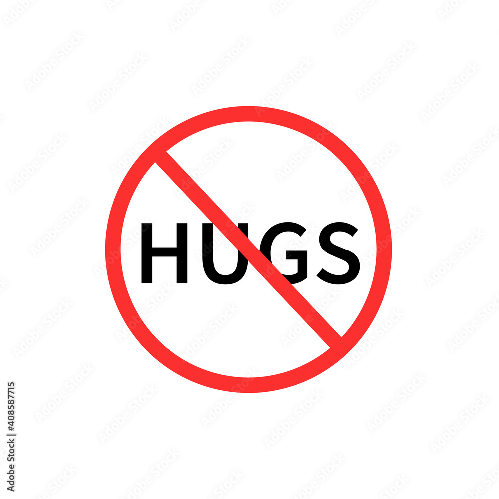 Don't hugs stop sign icon. Clipart image isolated on white background ... Don't hugs stop sign icon. Clipart image isolated on white background ...