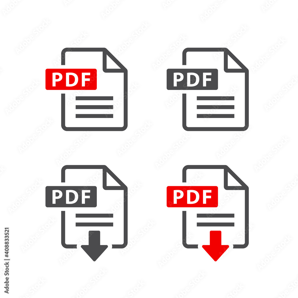 Vector de Stock PDF Download icon. File download icon. Document text ...