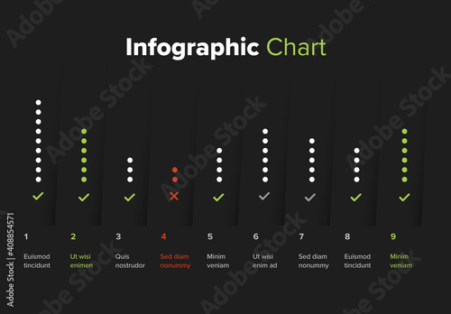 Infographic Chart Layout with Dotted Graphs Stock Template | Adobe Stock