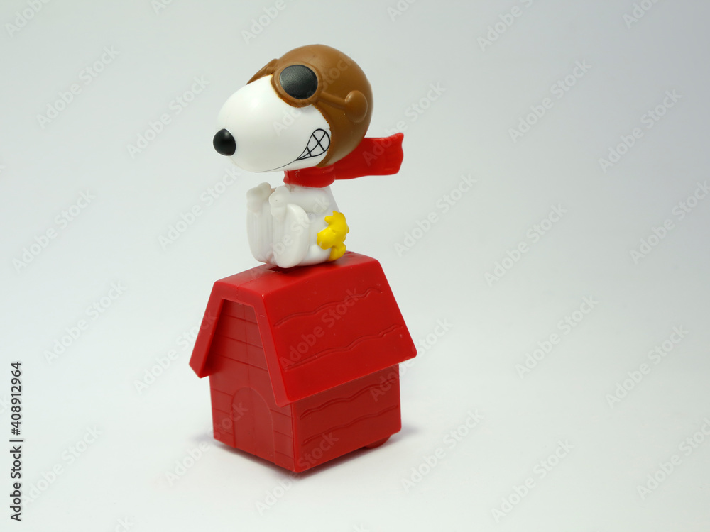 Foto de Stock Snoopy the dog dressed as aviator with his friend ...