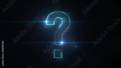 Mysterious Question Mark On Scifi Technology Background/ 4k animation ...