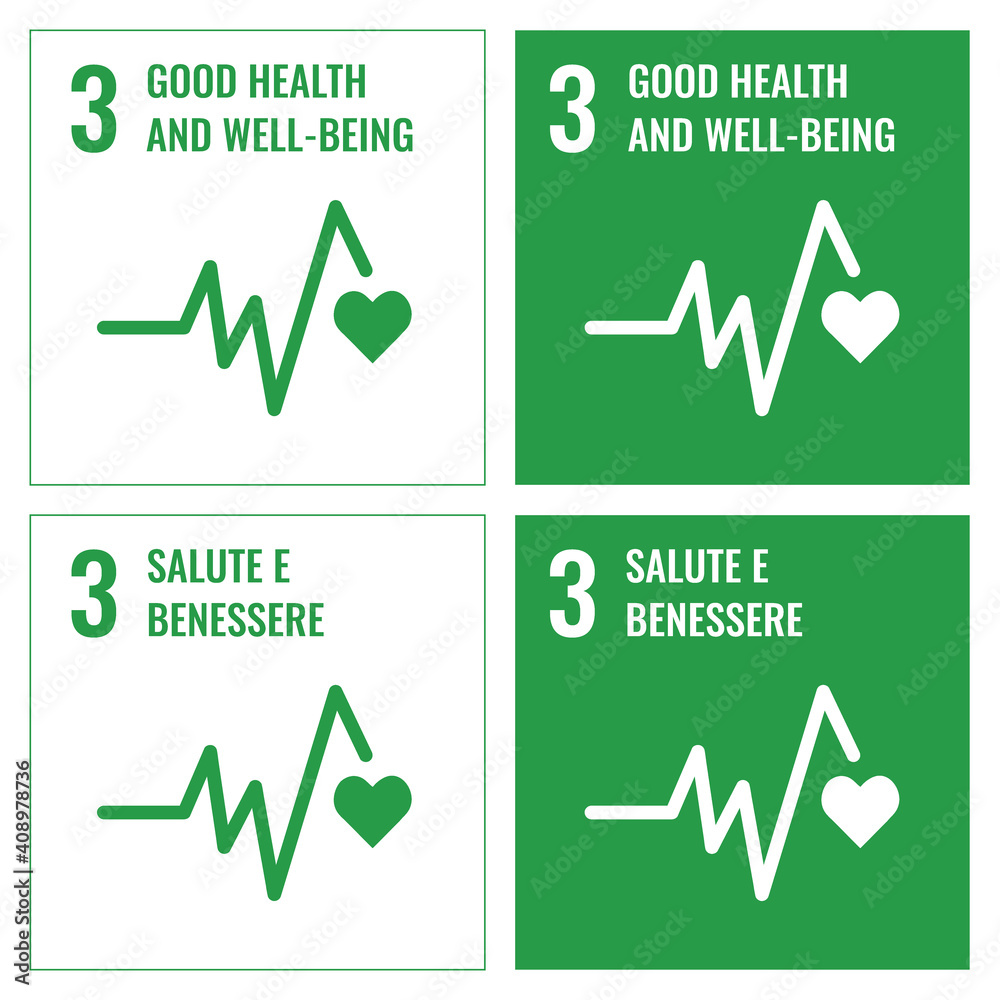 03 good health and well-being icon, Corporate social responsibility ...