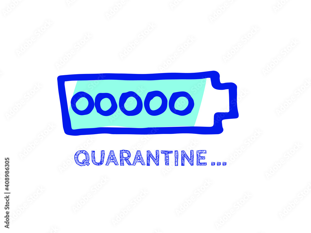 COVID-19 Vector Hand Drawn Loader. Website Sketch Bar with Adjustable Fill Part. Quarantine ...