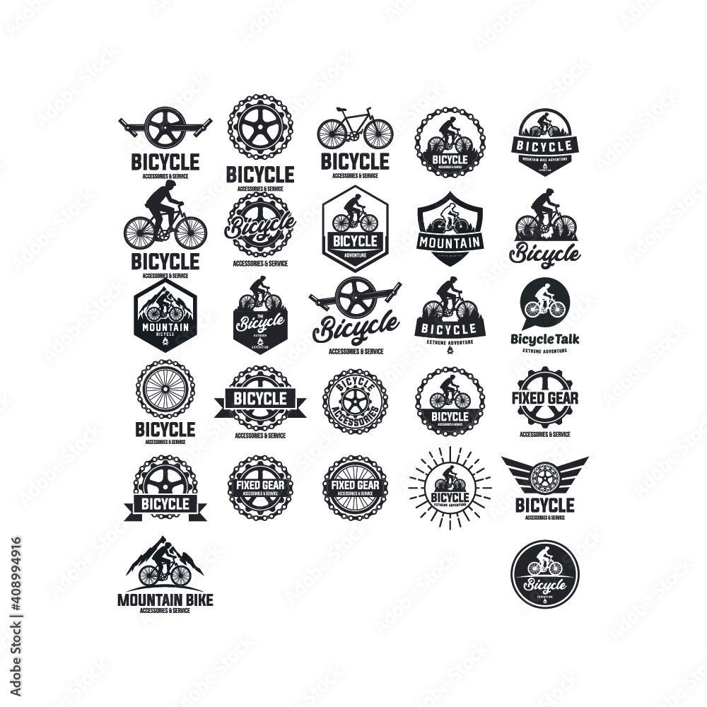 Bicycle Service logo design collection set logos bike shop Stock Vector ...