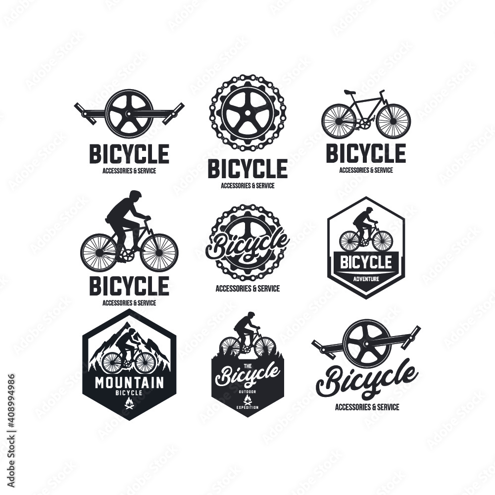 Bicycle Service logo design collection set logos bike shop Stock Vector ...