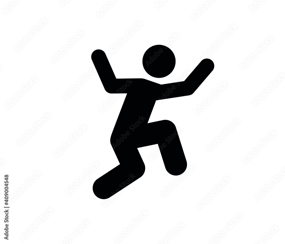 jumping person vector icon. Editable stroke. Symbol in Line Art Style ...