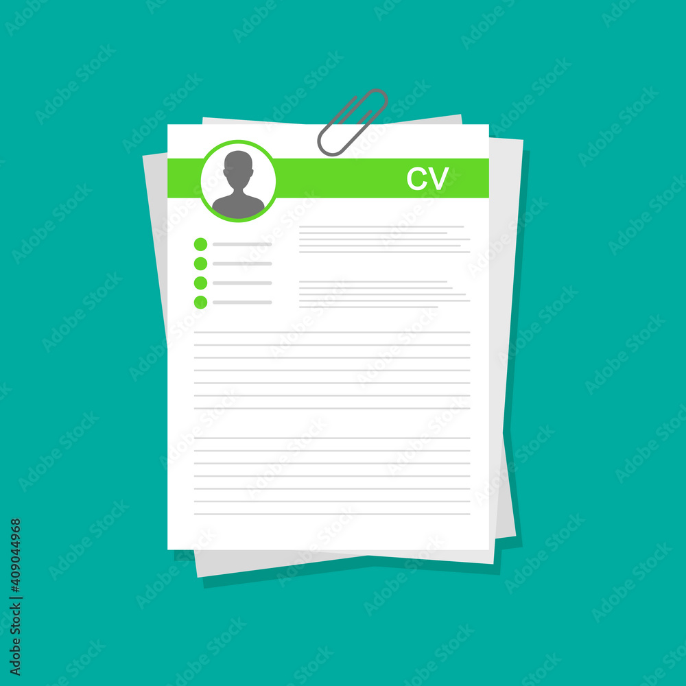 CV application template. Business resume form. Search and select ...