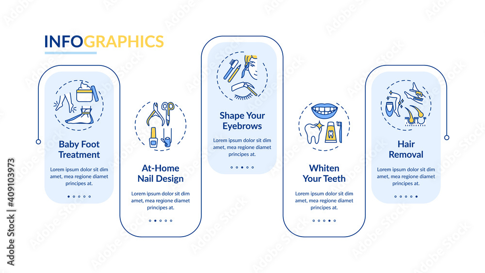 Beauty procedures vector infographic template. Baby foot treatment ...