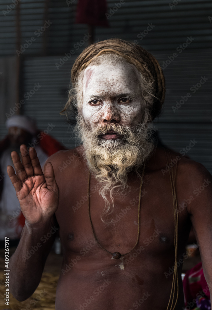 Indian Monk (Naga Sadhu baba) at Holy Ardh Kumbh Mela, in Allahabad ...
