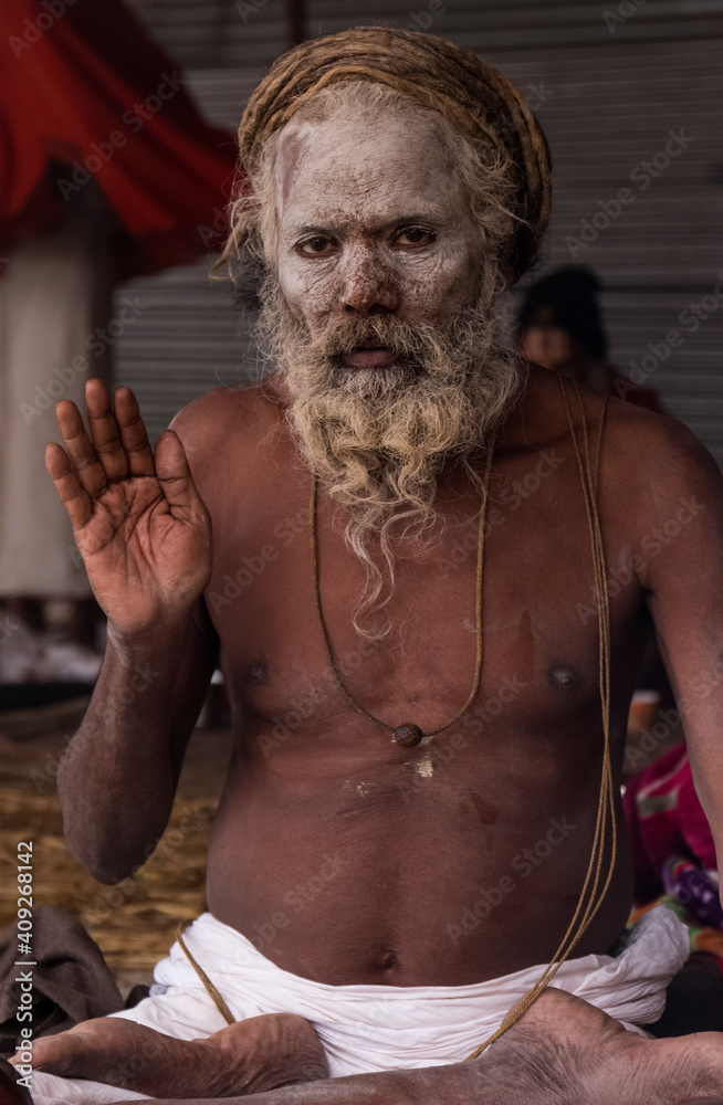 Indian Monk (Naga Sadhu baba) at Holy Ardh Kumbh Mela, in Allahabad ...