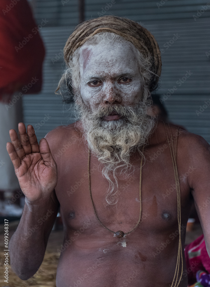 Indian Monk (Naga Sadhu baba) at Holy Ardh Kumbh Mela, in Allahabad ...