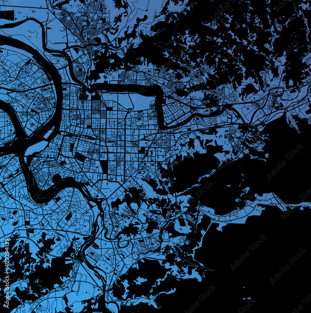 Taipei, Taipei City, Taiwan (TWN) - Urban vector megacity map with ...