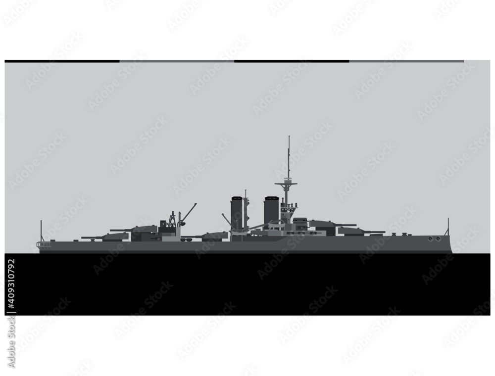 HMS KING GEORGE V 1912. Royal Navy battleship. Vector image for ...